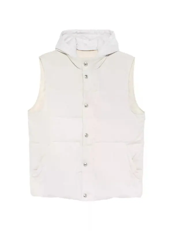 Eleventy Hooded Padded Gilet - Neutrals