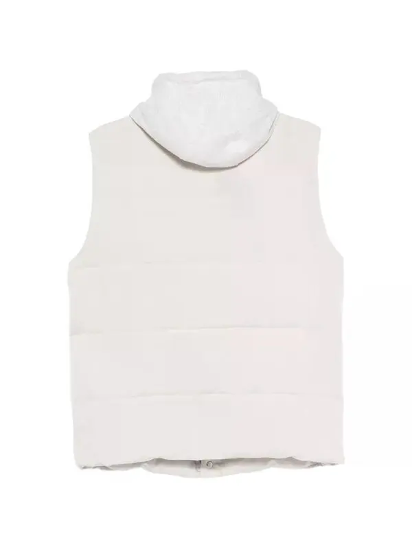 Eleventy Hooded Padded Gilet - Neutrals