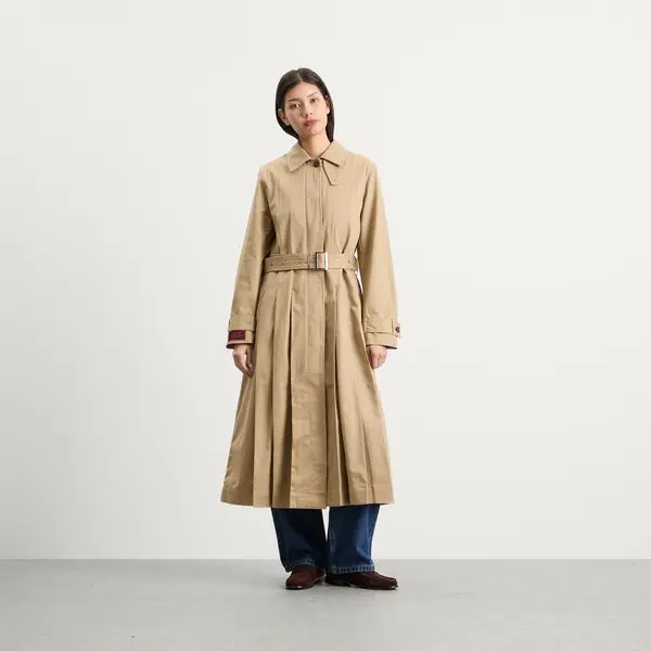 DAMSON MADDER Sofia Pleated Trench Coat
