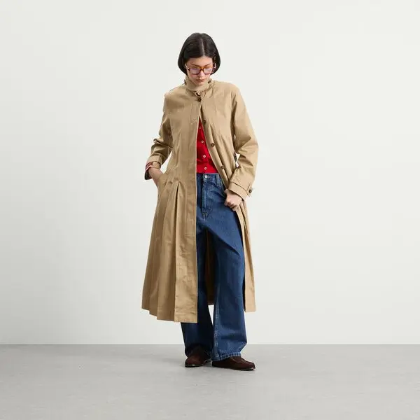 DAMSON MADDER Sofia Pleated Trench Coat