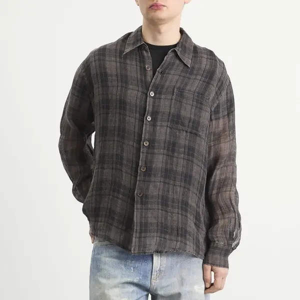 Our Legacy Check Linen Above Shirt - Penumbra Check