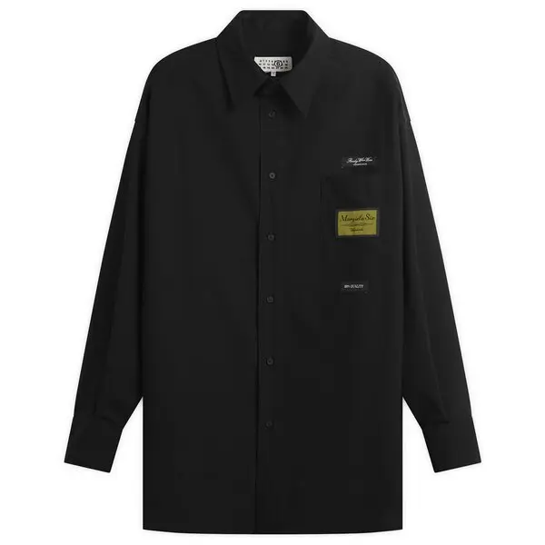 MAISON MARGIELA Wool Blend Tailored Shirt - Black