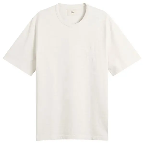 Folk Slub Embroidered T-shirt - Off White