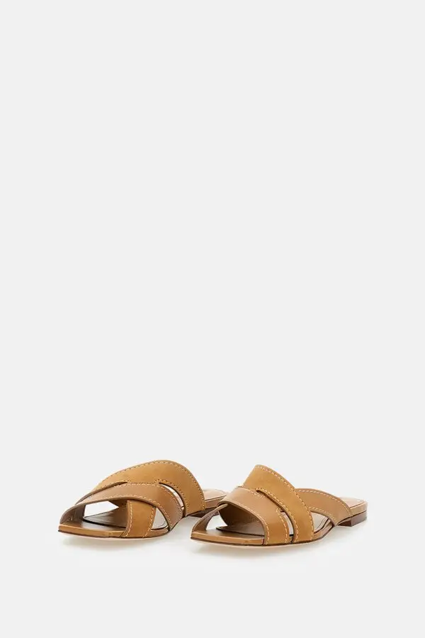 TOD'S Sandals In Smooth And Suede Leather - Marrone
