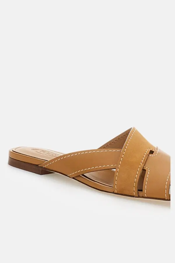 TOD'S Sandals In Smooth And Suede Leather - Marrone