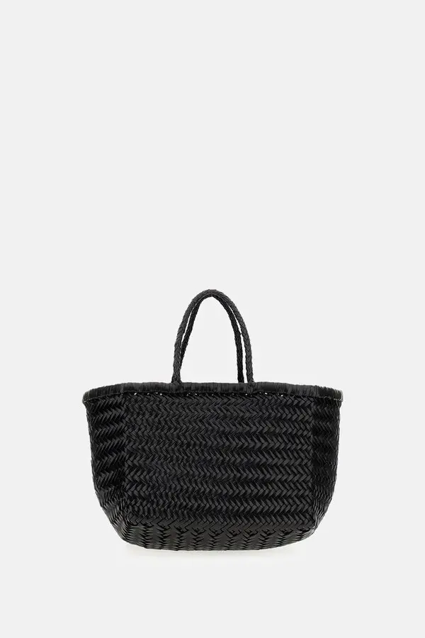 Dragon Diffusion Woven Leather Carryall Bag - Black
