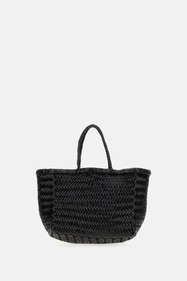 Dragon Diffusion Woven Leather Carryall Bag - Nero