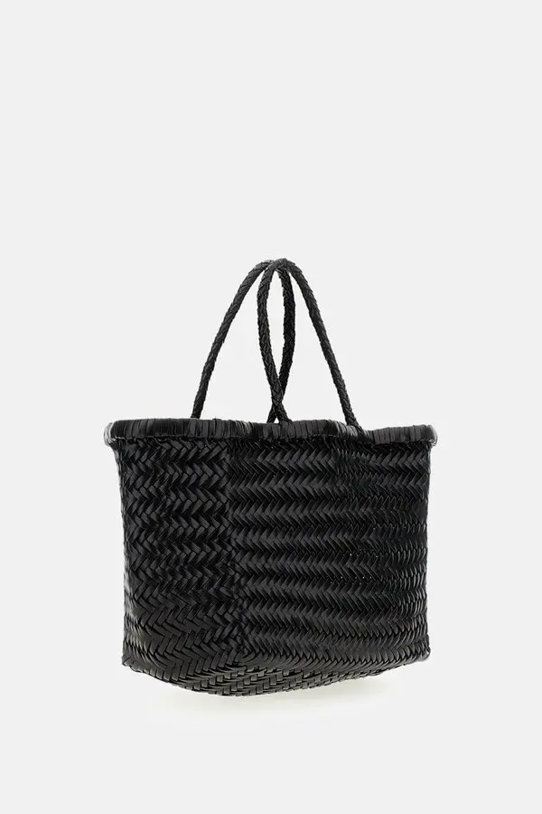Dragon Diffusion Woven Leather Carryall Bag - Nero