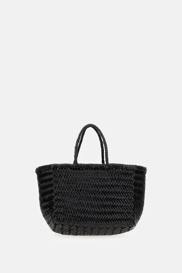 Dragon Diffusion Woven Leather Carryall Bag - Nero
