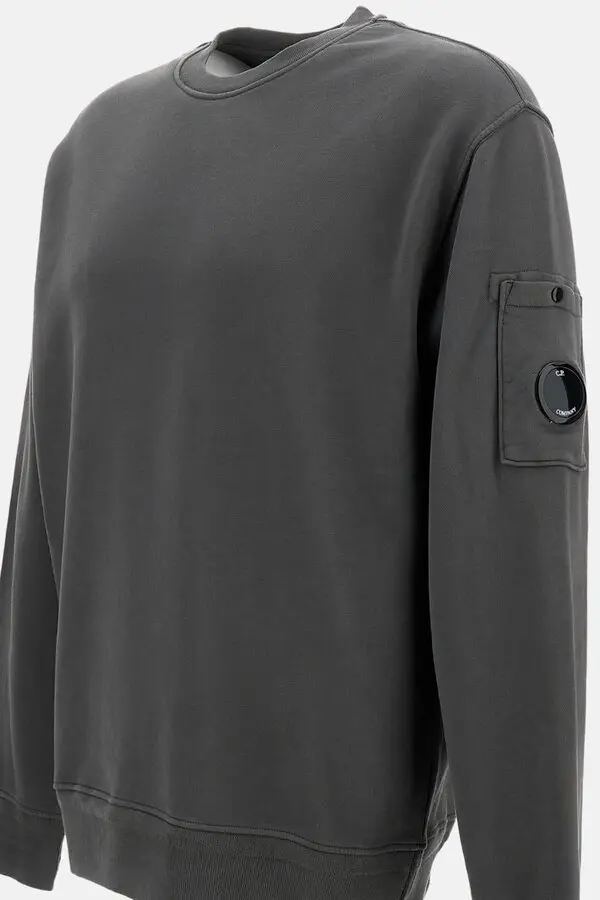 C.P. COMPANY Crewneck Sweatshirt With Lens Detail - Grey