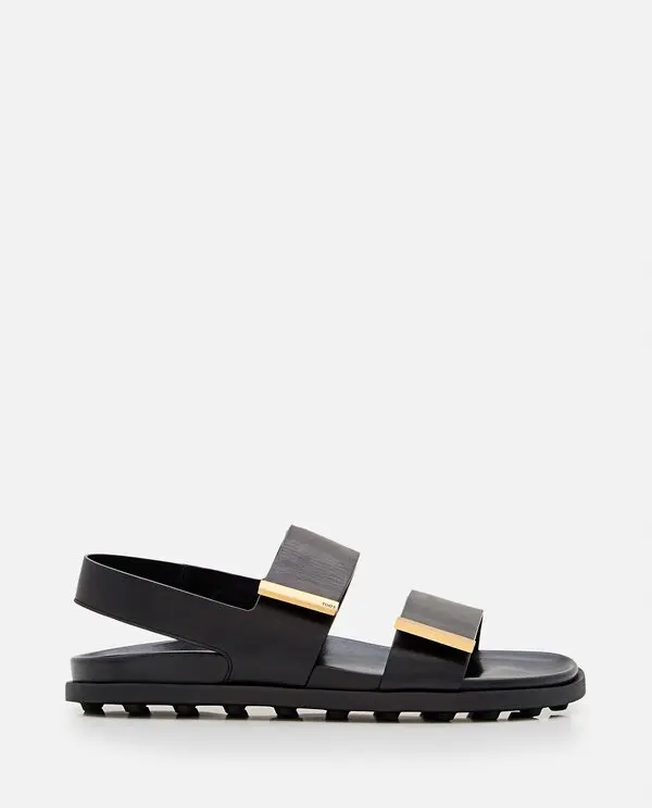 TOD'S Leather Sandals - Black