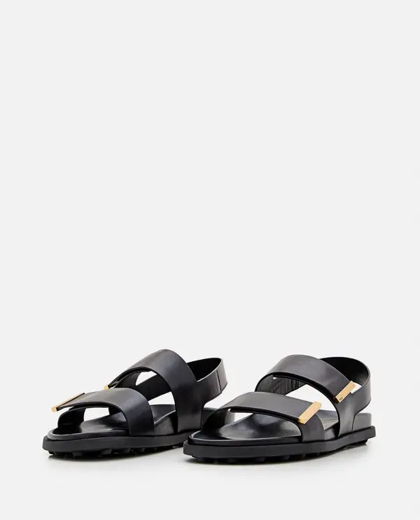 TOD'S Leather Sandals - Black
