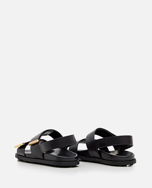 TOD'S Leather Sandals - Black
