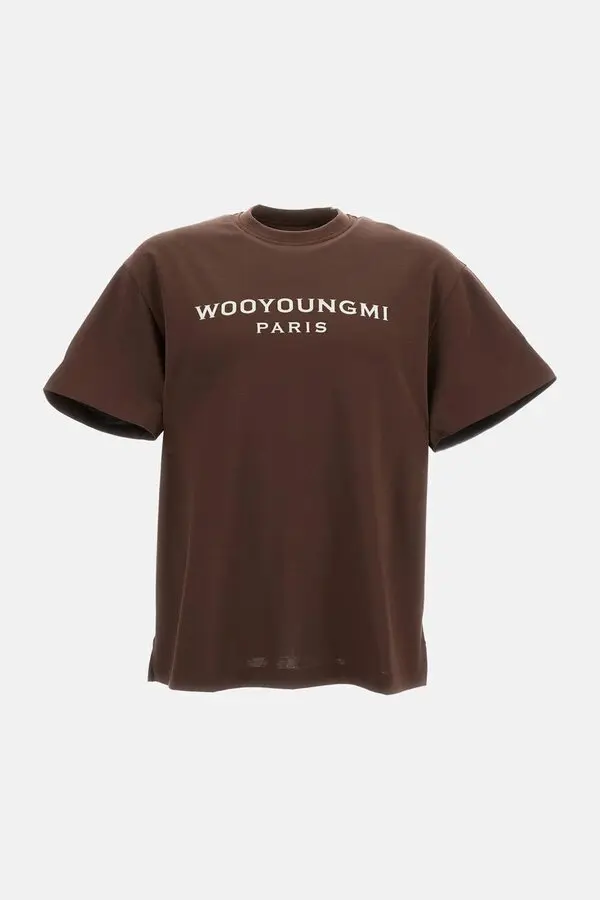WOOYOUNGMI T-shirt With Chest Emblem - Brown