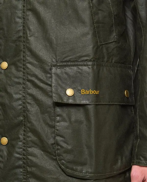 Barbour Jacket With Pockets And Embroidered Logo - Green