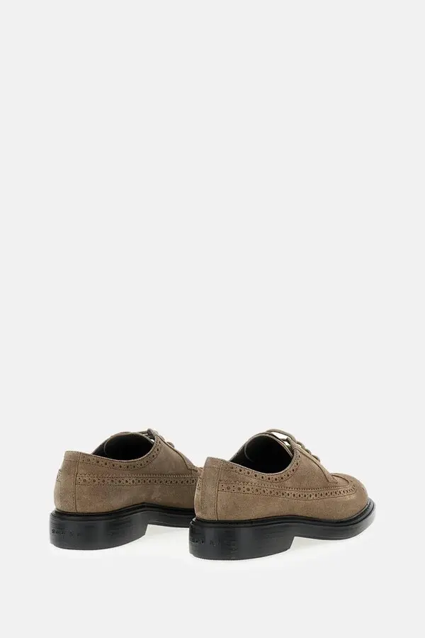 Hogan H704 Derby Shoes With Perforations - Grey