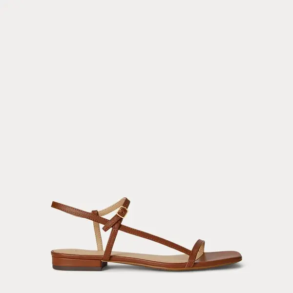 Ralph Lauren Lainee Nappa Leather Sandal - Lauren Tan