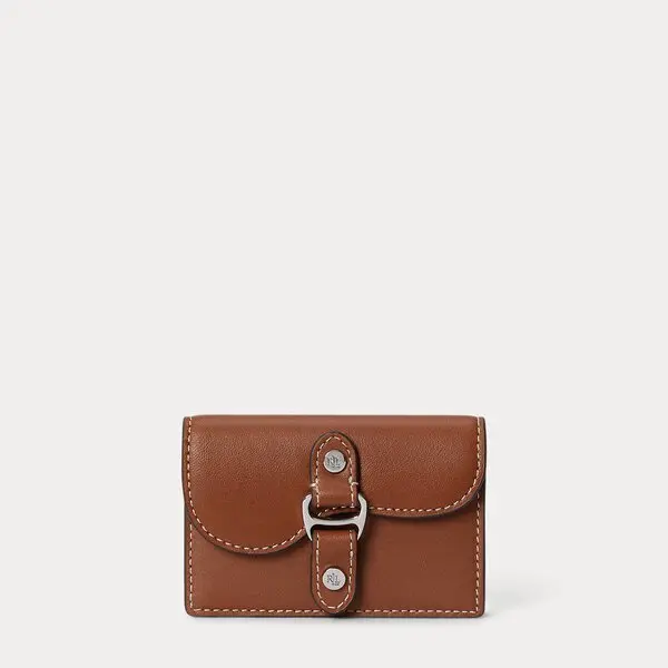 Ralph Lauren Leather Small Tasha Card Case - Lauren Tan