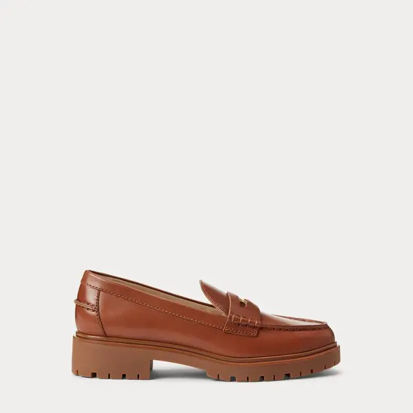 Ralph Lauren Marli Leather Penny Loafer - Lauren Tan