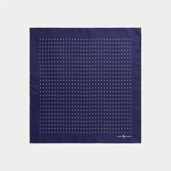 Ralph Lauren Polka-dot Silk Twill Bandanna - Navy