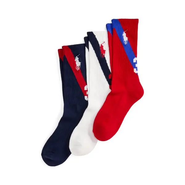 Ralph Lauren Sash-stripe Crew Sock 3-pack