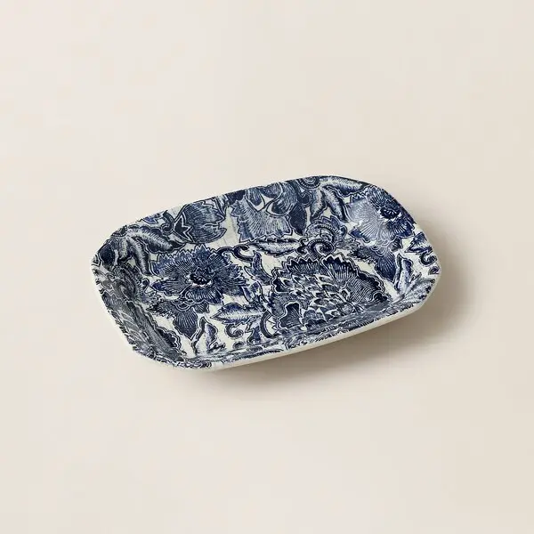 Ralph Lauren Faded Peony Trinket Tray - Indigo