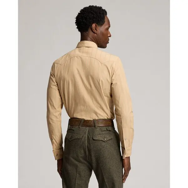 Ralph Lauren Slim Fit French Cuff Western Shirt