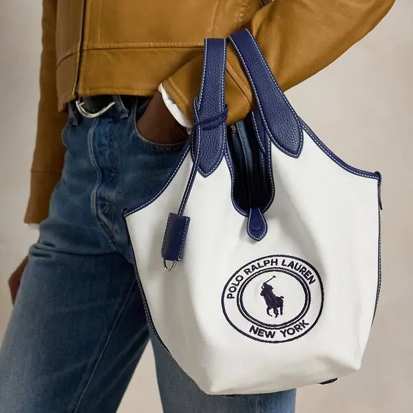 Ralph Lauren Canvas Tote With Logo - Paper