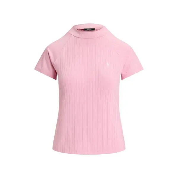 Ralph Lauren Ribbed Stretch-blend Mockneck - Light Pink