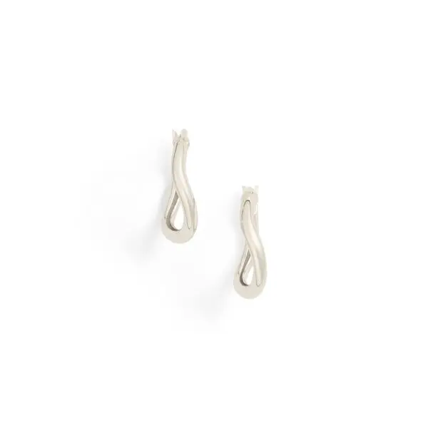 Ralph Lauren Sterling Wavy Huggie Earrings