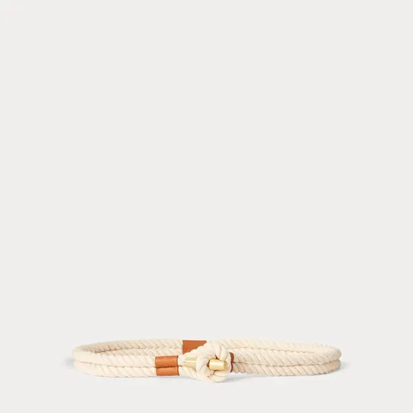 Ralph Lauren Leather-trim Rope Toggle Belt - Natural