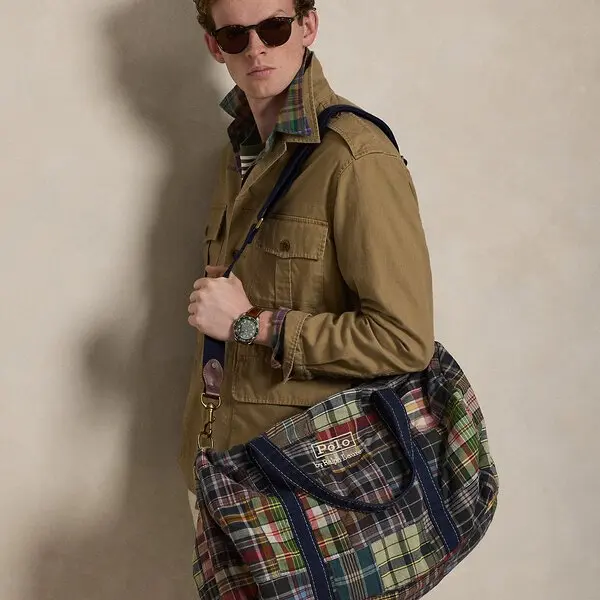 Ralph Lauren Patchwork Madras Duffel - Navy Multi