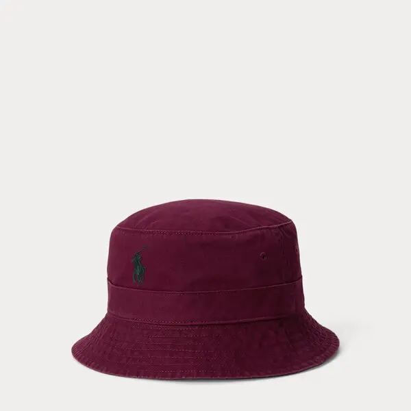 Ralph Lauren Cotton Bucket Hat - Classic Wine