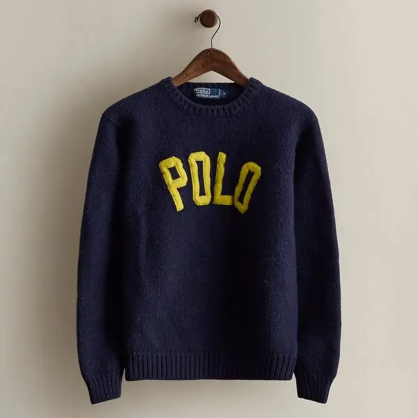 Ralph Lauren C. 2005 Logo Wool Sweater Size - Blue