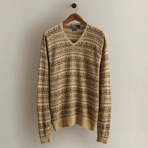 Ralph Lauren 1998 Fair Isle Sweater Size - Tan