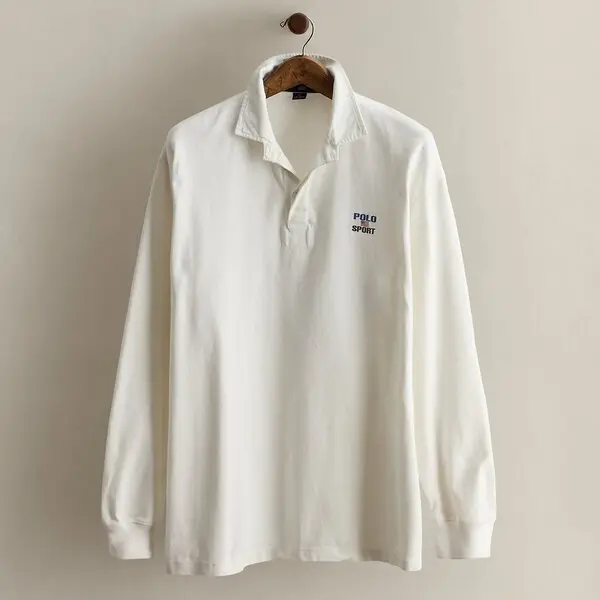 Ralph Lauren C. 1996 Polo Sport Rugby Shirt Size - White