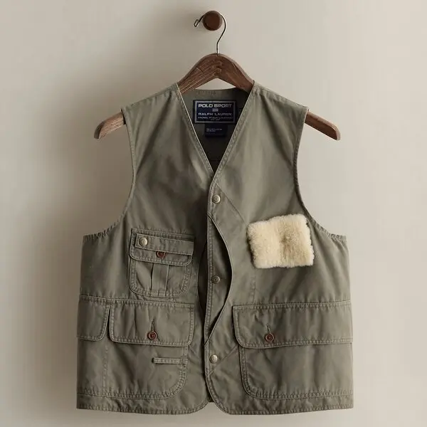 Ralph Lauren C. 1995 Fishing-inspired Vest Size - Olive