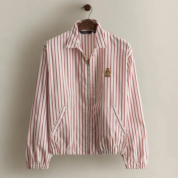 Ralph Lauren 1986 Polo Crest Striped Jacket Size - Tan
