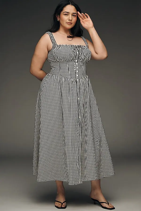 Astr The Label Temperance A-line Buttondown Maxi Dress