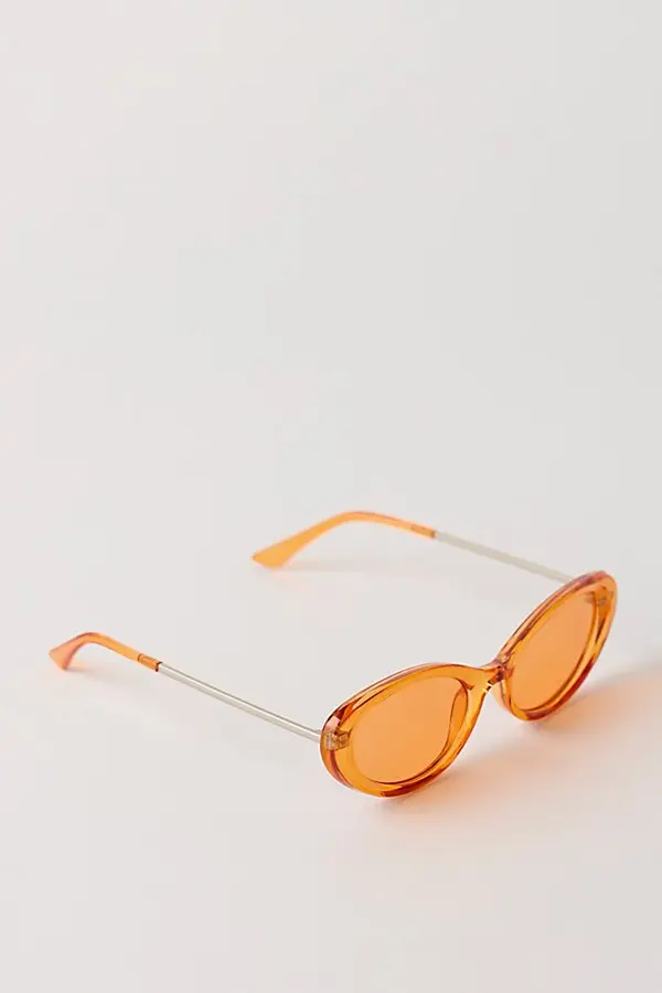 Free People Mae Oval Sunglasses - Tangerine Crush