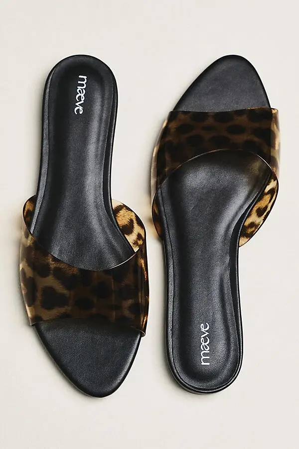 Maeve Poted Toe Slip On Sandals - Cheetah