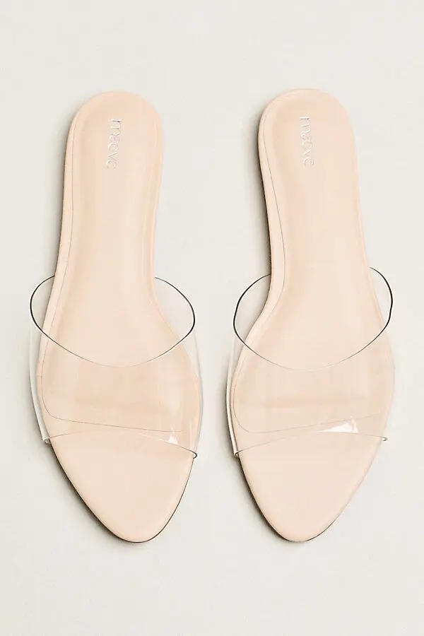 Maeve Poted Toe Slip On Sandals - Clear/nude