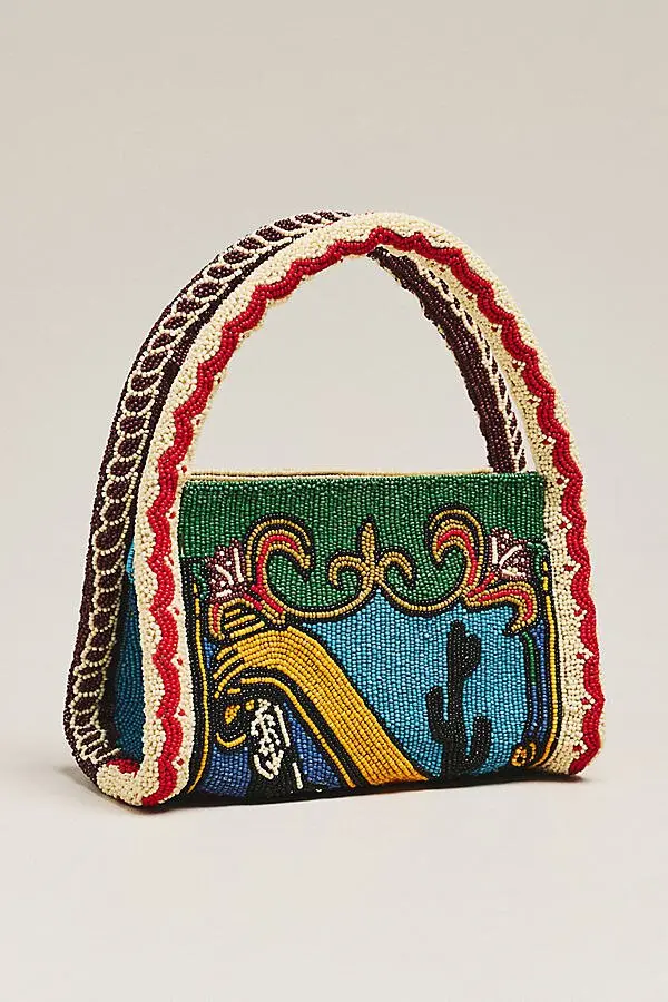ALEMAIS Desert Beaded Mini Barrel Bag