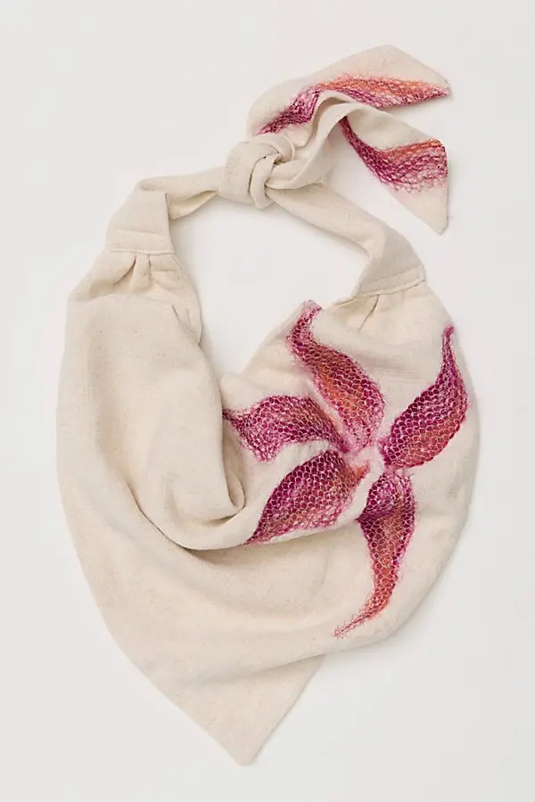 Free People Esti Hair Scarf - Ivory/pink