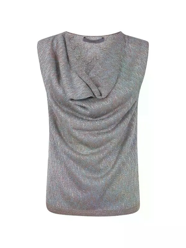 D.exterior Zigzag-pattern Top - Brown