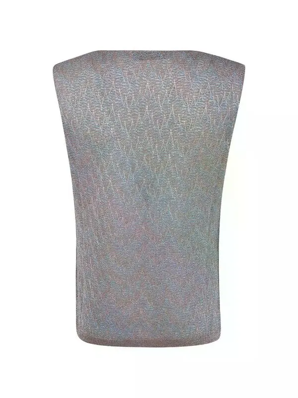 D.exterior Zigzag-pattern Top - Brown