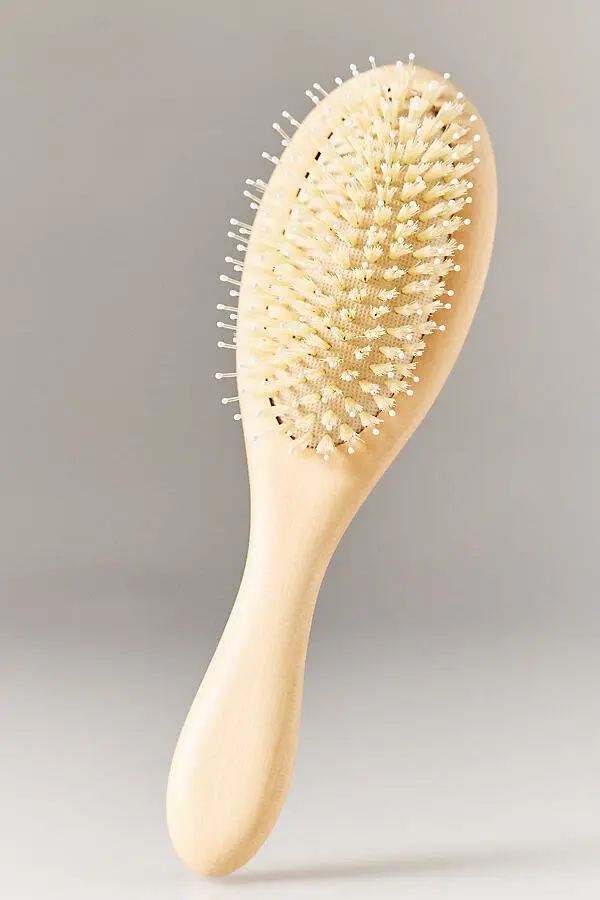Anthropologie Naturals Collection Wood Oval Hairbrush - Neutral
