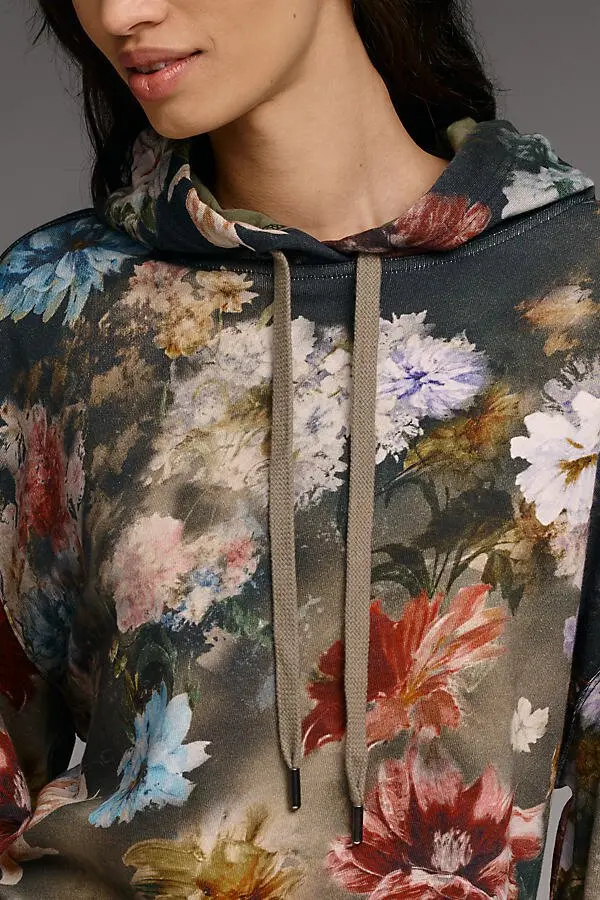 PILCRO Cotton Printed Hooded Sweatshirt