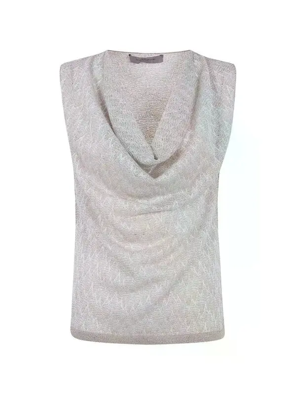 D.exterior Zigzag-pattern Top - Neutrals