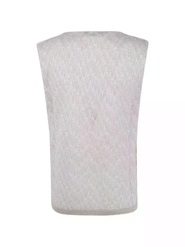 D.exterior Zigzag-pattern Top - Neutrals